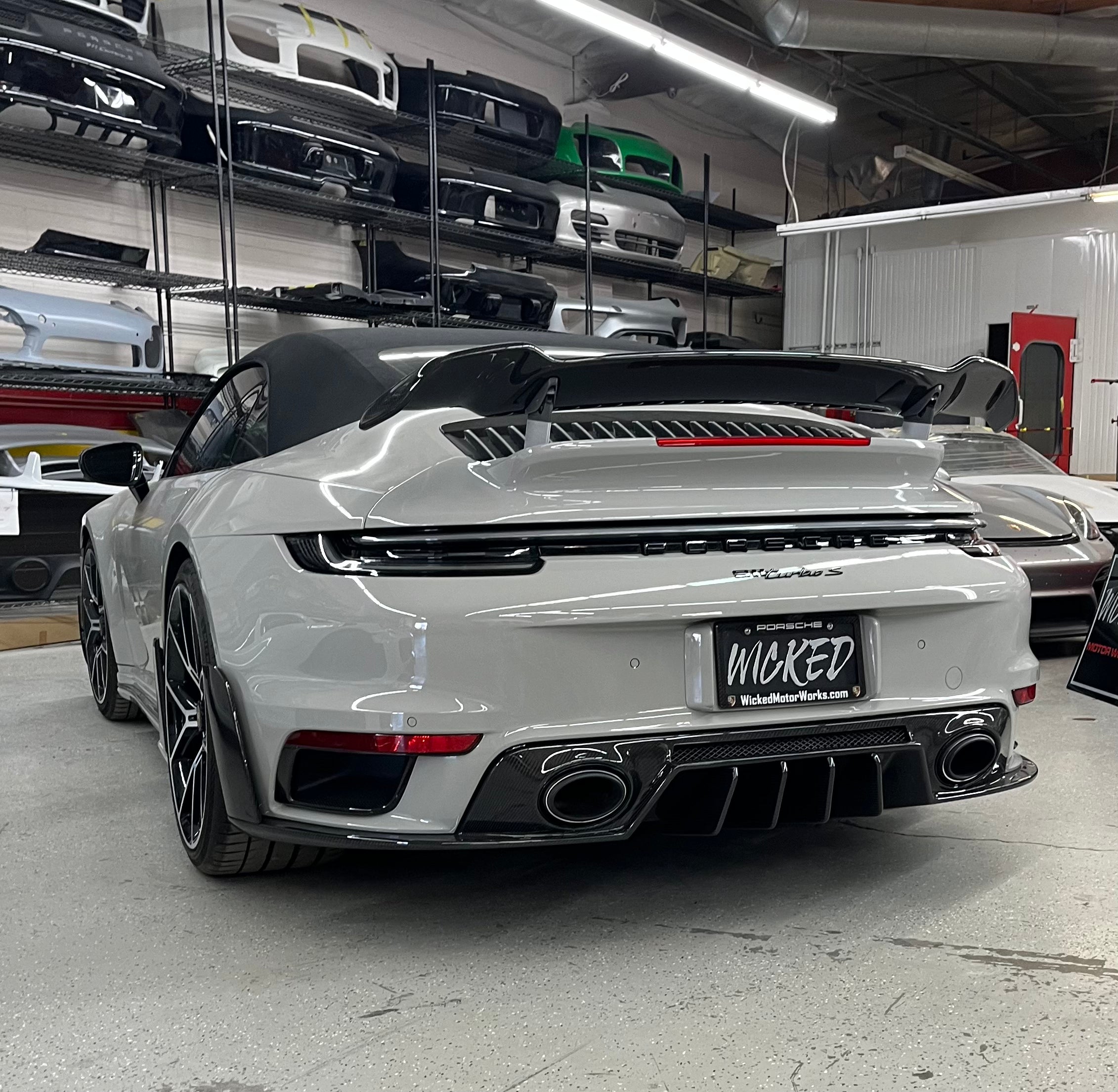 Wicked Motor Works, New Porsche 992 Turbo Carbon Fiber Rear lower Diff ...